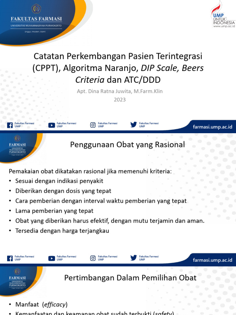 CPPT Dan Algoritma Naranjo Beers Criteria Atc DDD | PDF