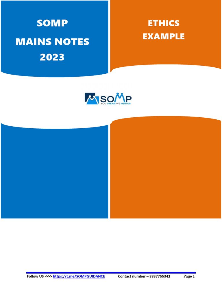SOMP Ethics Examples For Mains | PDF | Wellness
