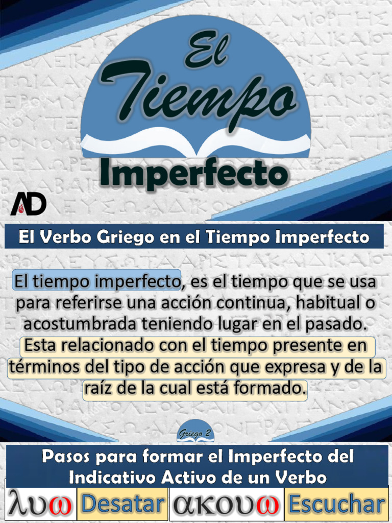 El Verbo Griego en Tiempo Imperfecto | PDF | Artes del Lenguaje y ...