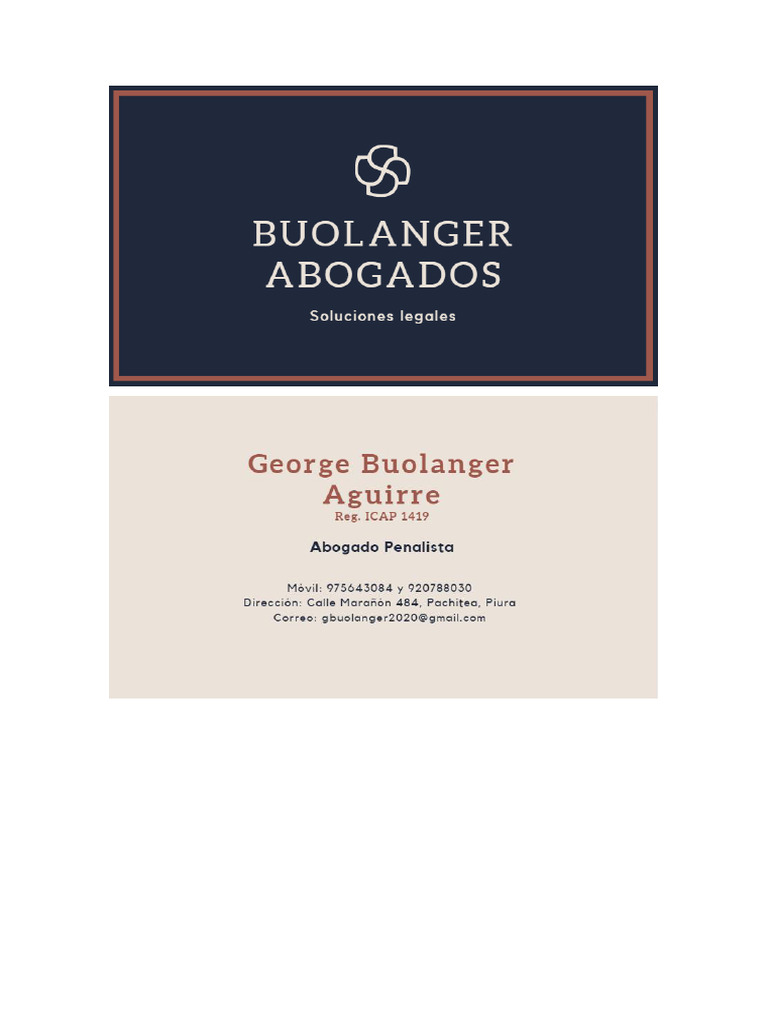 Tarjeta de Presentacion de Abogado | PDF