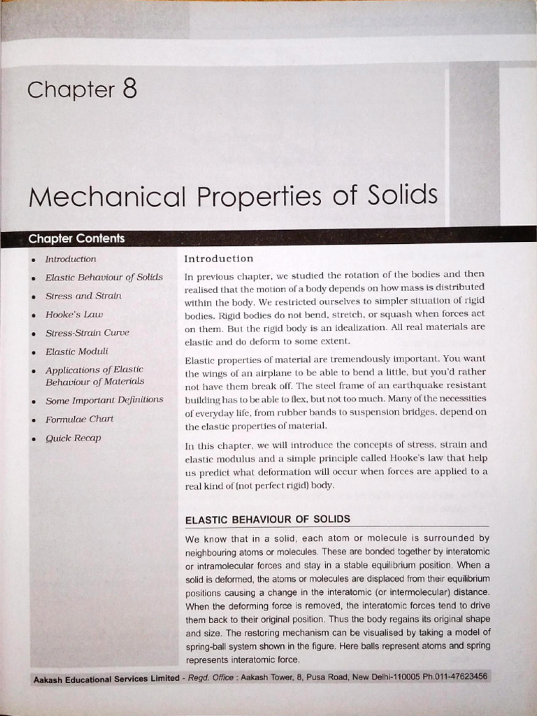 Elasticity (Mech Prop of Solids) | PDF | Deformation (Engineering ...