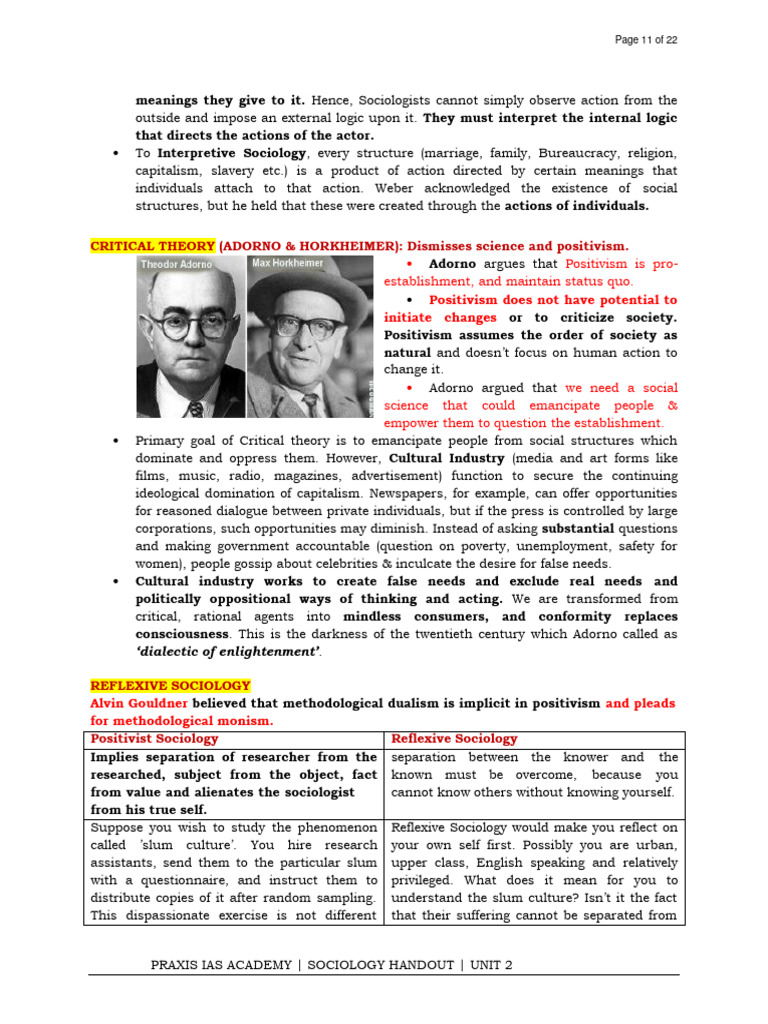 Sociology Unit 2.2 Handout | PDF