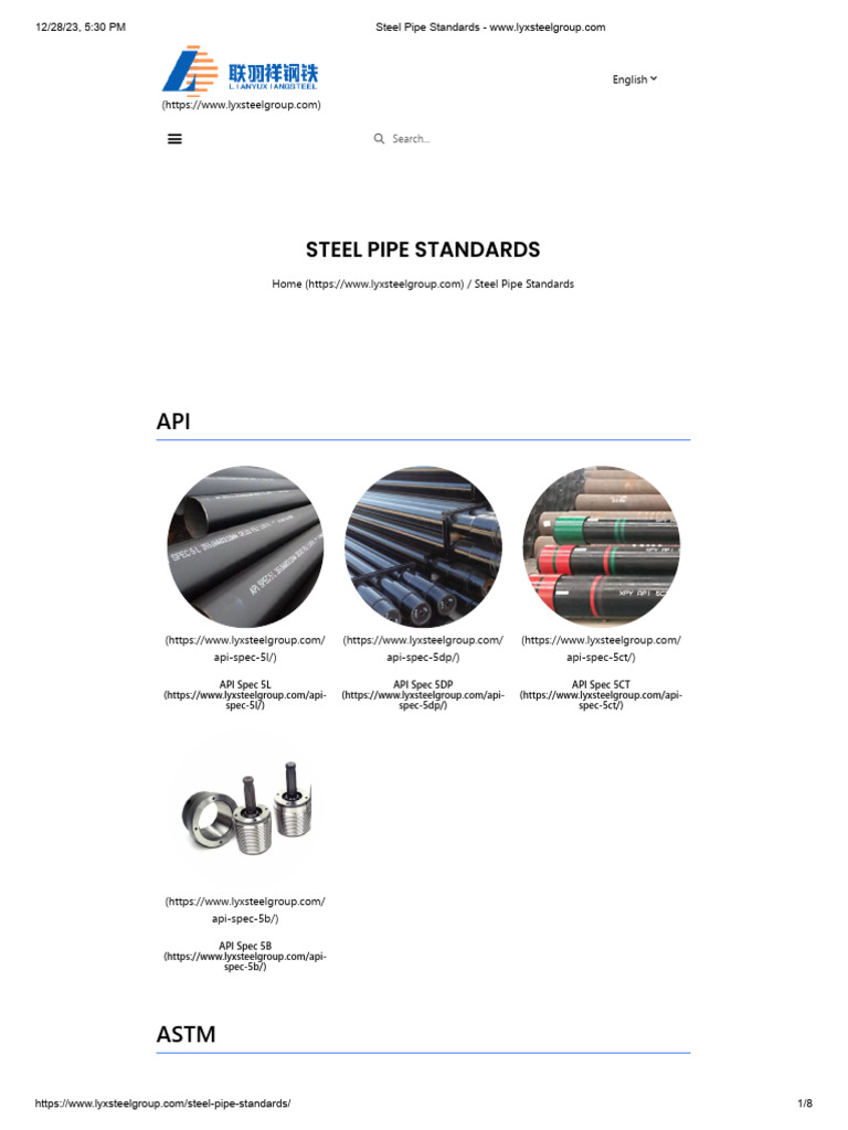 Steel Pipe Standards | PDF | Steel | Chemical Elements