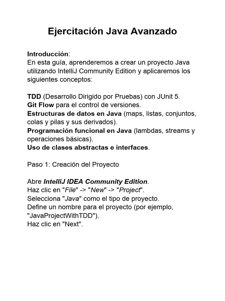 Ejercitación Java Avanzado | PDF