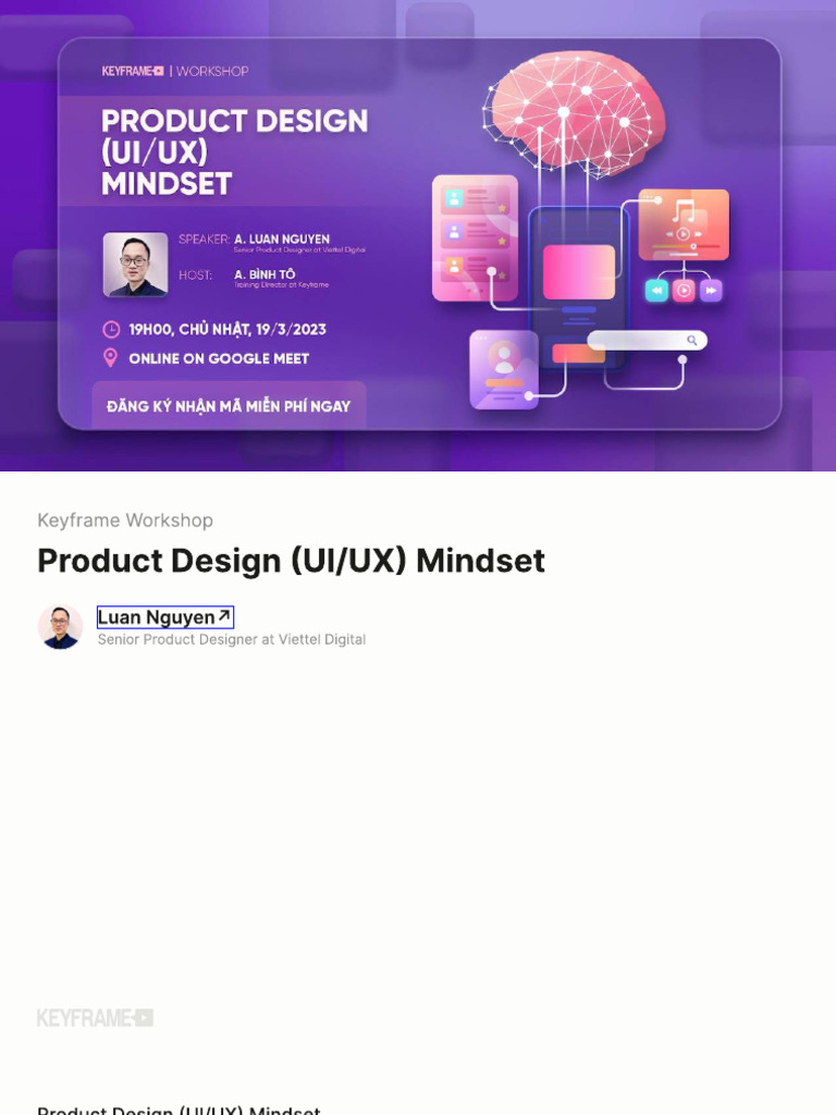 Keyframe Workshop Product Design UI UX Mindset Luan Nguyen 19 03 2023 ...