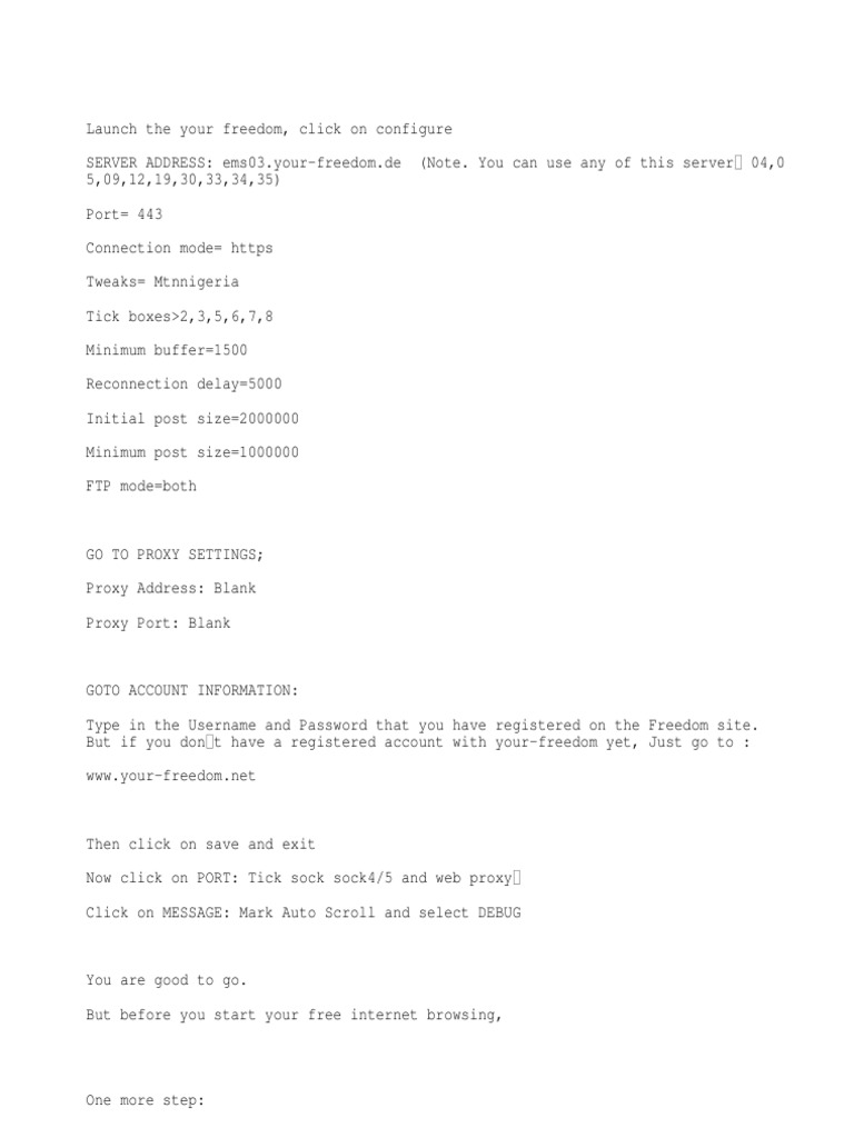 Freedom | PDF | Proxy Server | Port (Computer Networking)