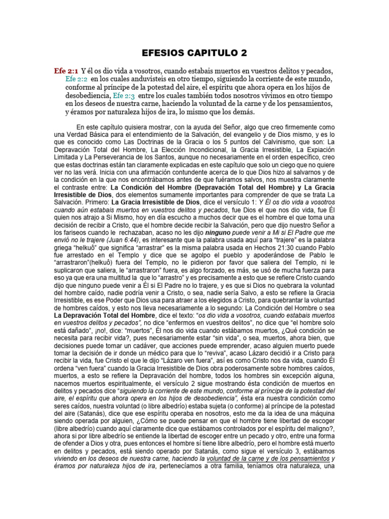 Efesios Capitulo 2 | PDF | calvinismo | Cristo (título)