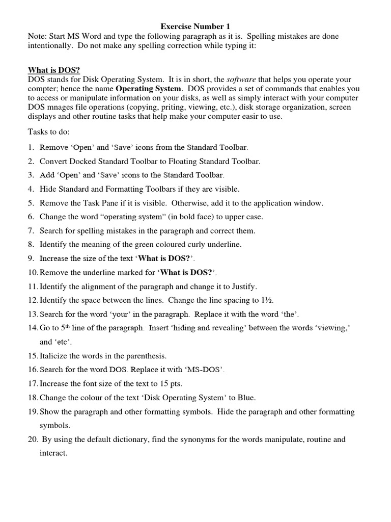 Practical Exercise | PDF | Word Processor | Icon (Computing)