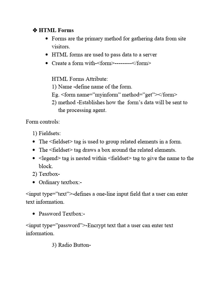 Html Forms Pdf 