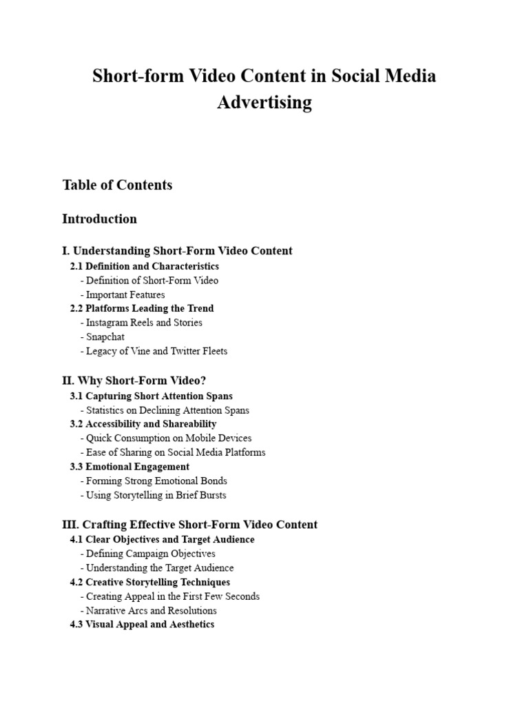 Short-Form Video Strategies for Social Media | PDF | Popular Culture ...