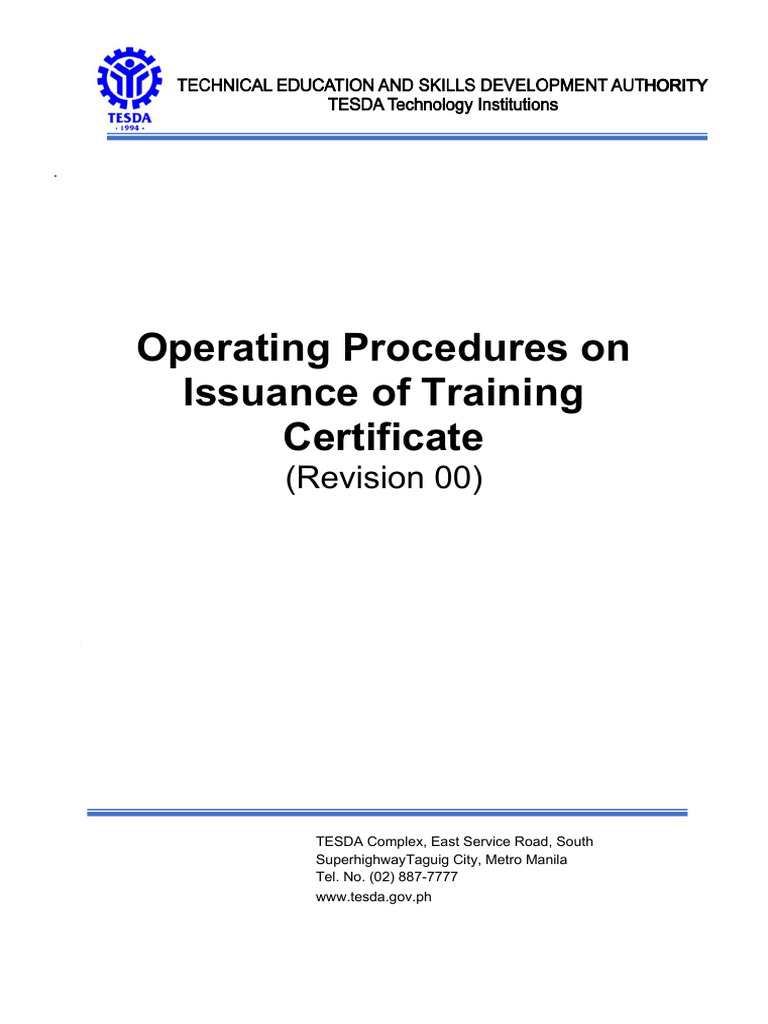 09 OP On Issuance of Training Certificate | PDF