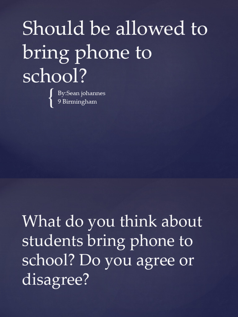 Why Student Should Be Allowed To Bring Phone Sean Joo | PDF