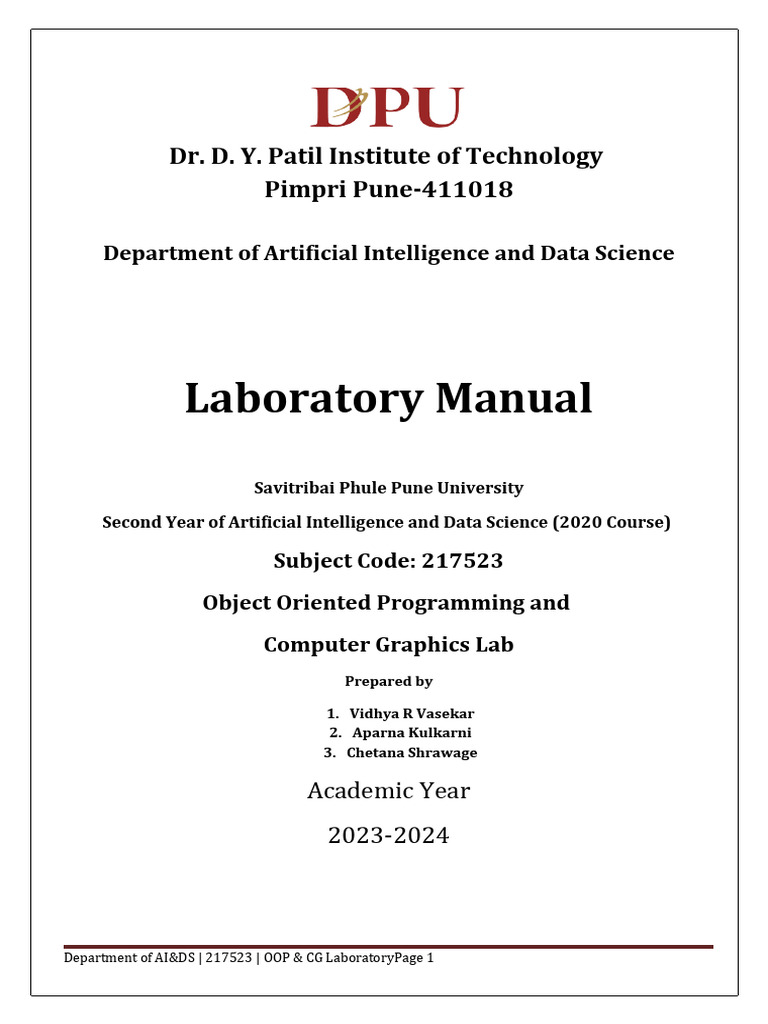 OOP Lab Manual | PDF