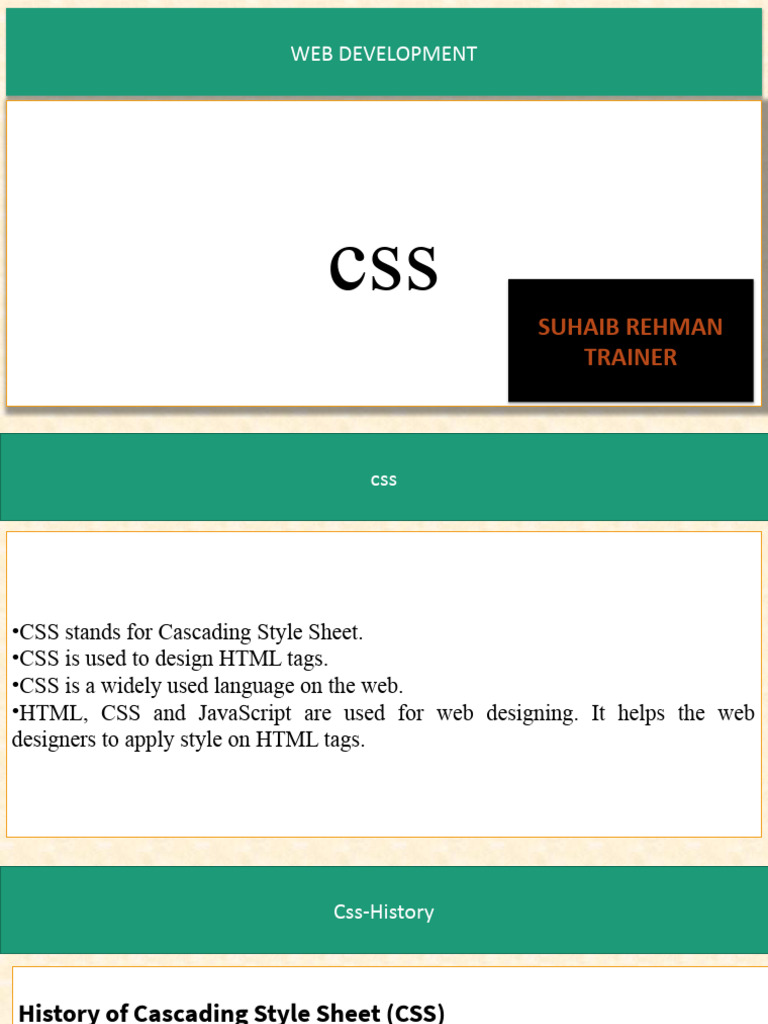 Web Development: Suhaib Rehman Trainer | PDF | Html | Html Element
