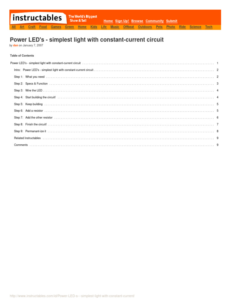 Power LED S - Simplest Light With Constant Current | PDF | Field Effect ...