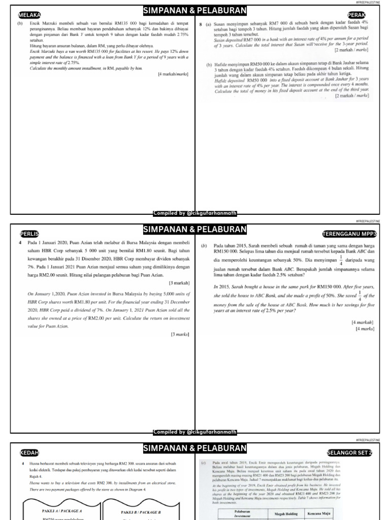 23 SIMPANAN, PELABURAN, KERDIT & HUTANG 2023 @cikgufarhanmath | PDF