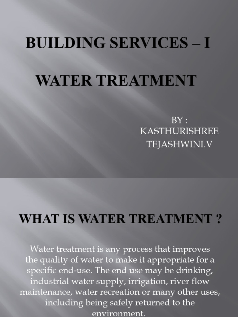 Bs Water Treatment | PDF | Water Purification | Sewage Treatment