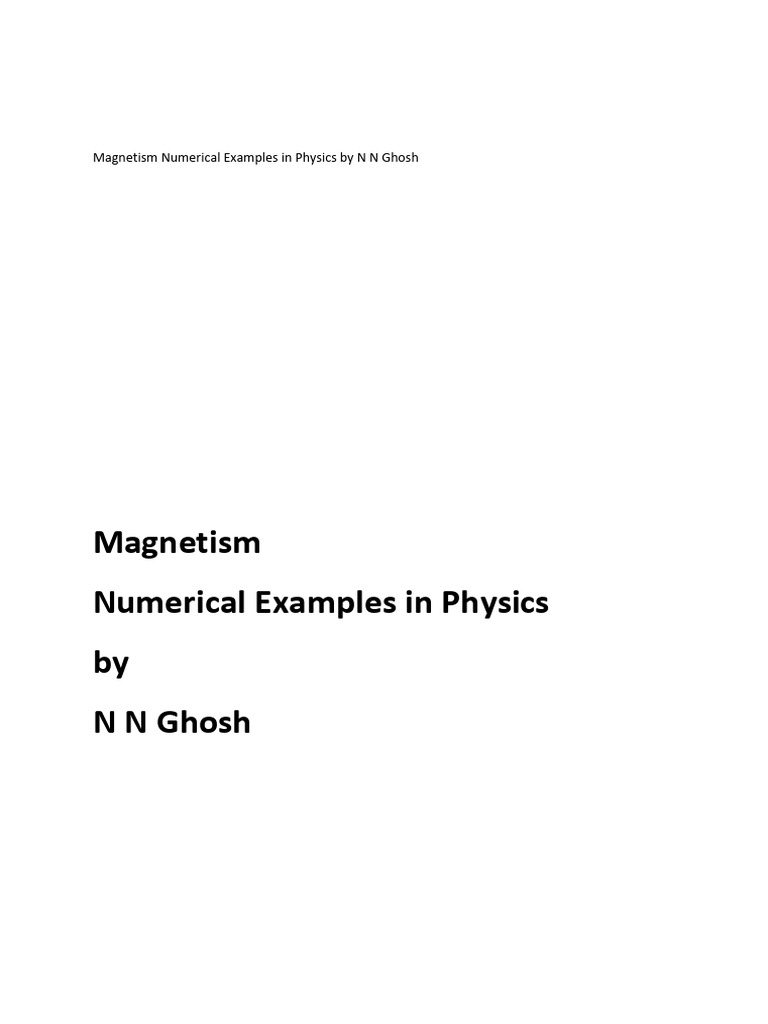 Magnetism Numerical Examples in Physics | PDF
