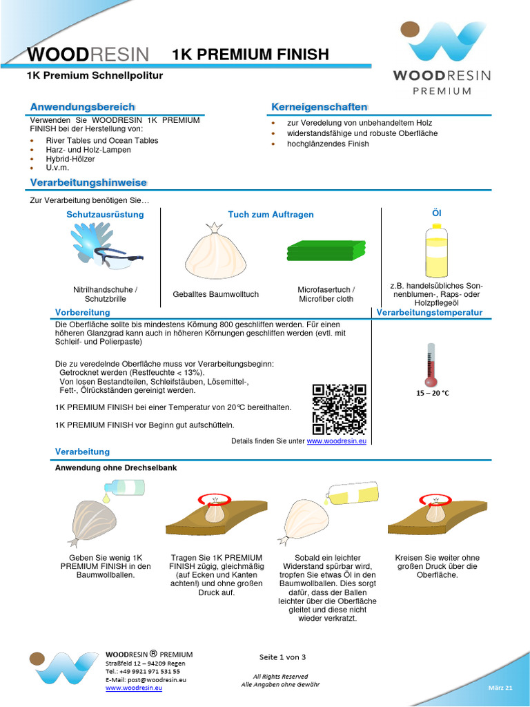 Woodresin Premium Finish 1K | PDF