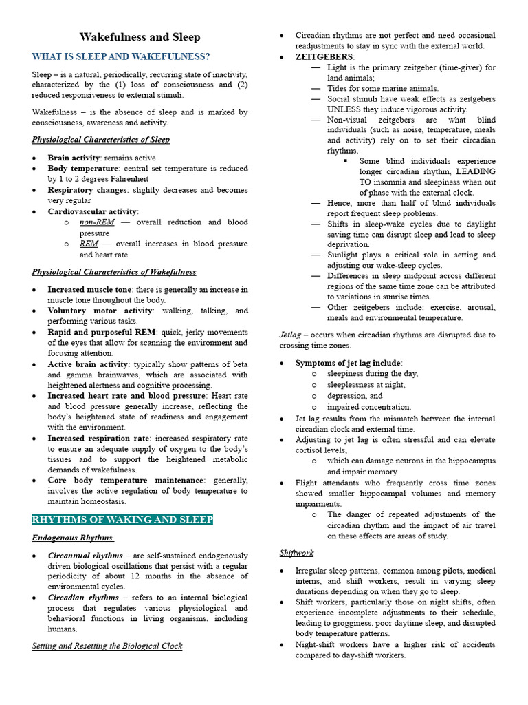 Understanding Wakefulness and Sleep | PDF | Sleep | Circadian Rhythm
