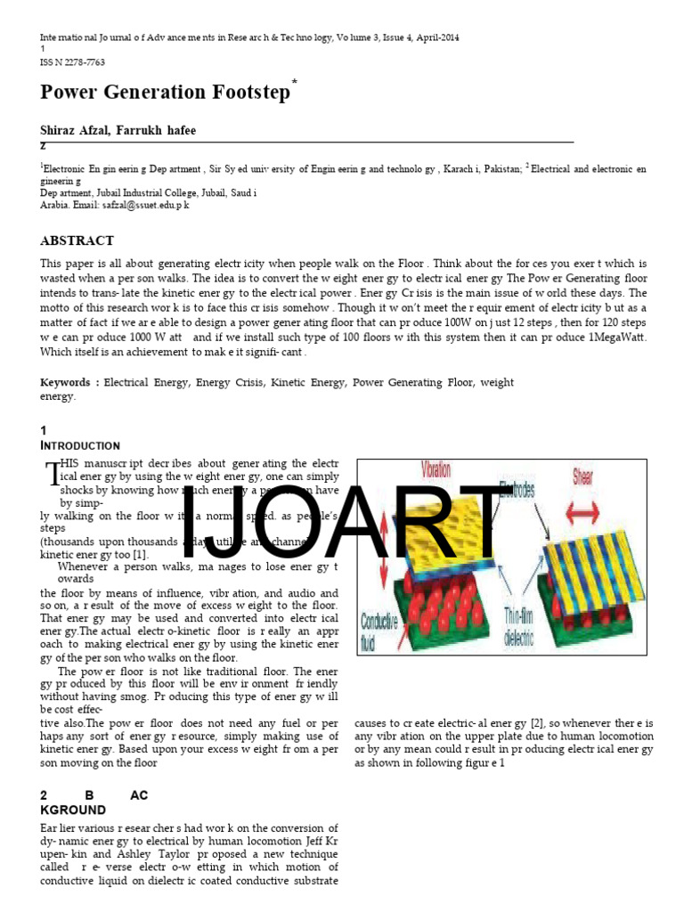 Power Generation Footstep - 2 | PDF | Physical Sciences | Electricity