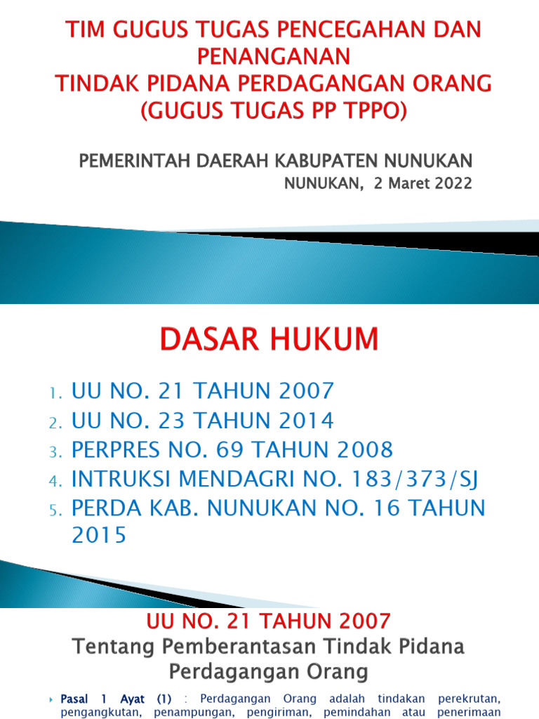 Gugus Tugas Pencegahan TPPO Nunukan | PDF | Pengembangan Diri