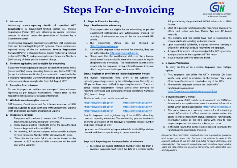 Pamphlet e Invoice Overview Updated On 17 08 2023 Approved Final | PDF