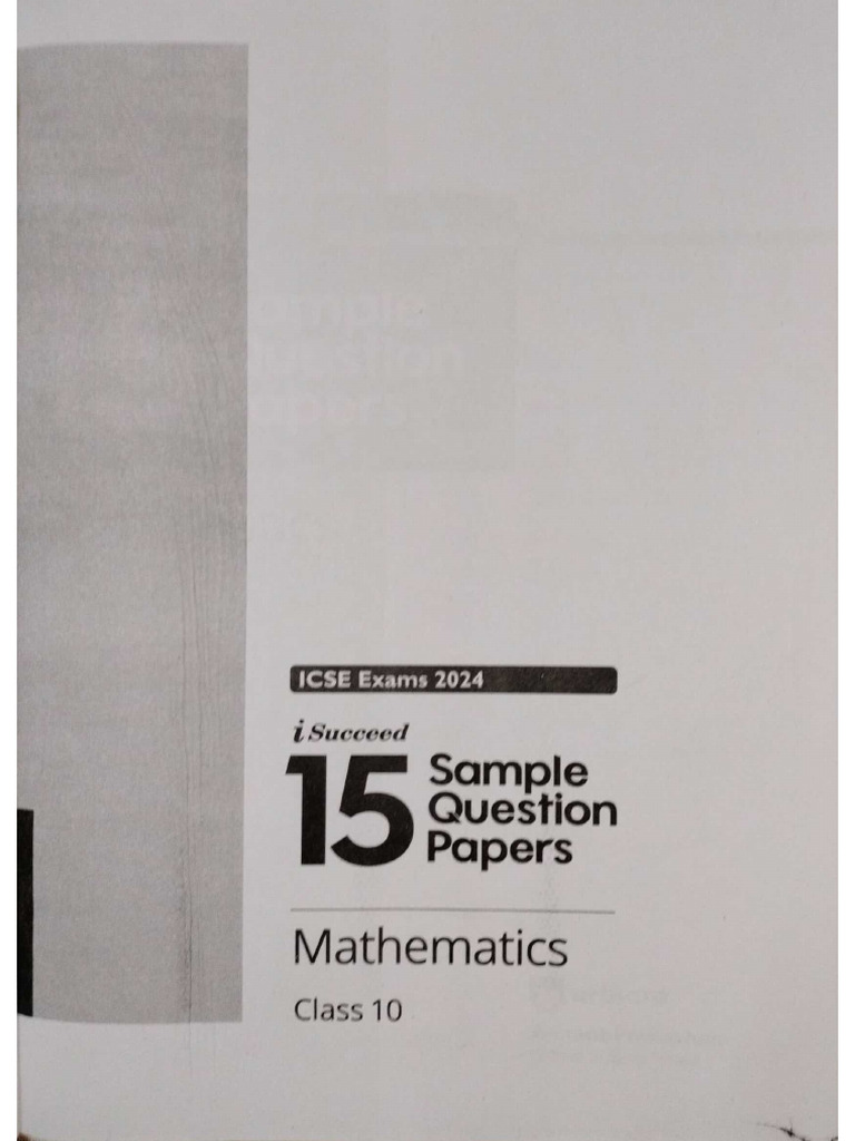 ICSE Arihant Sample Papers 2024 Maths | PDF