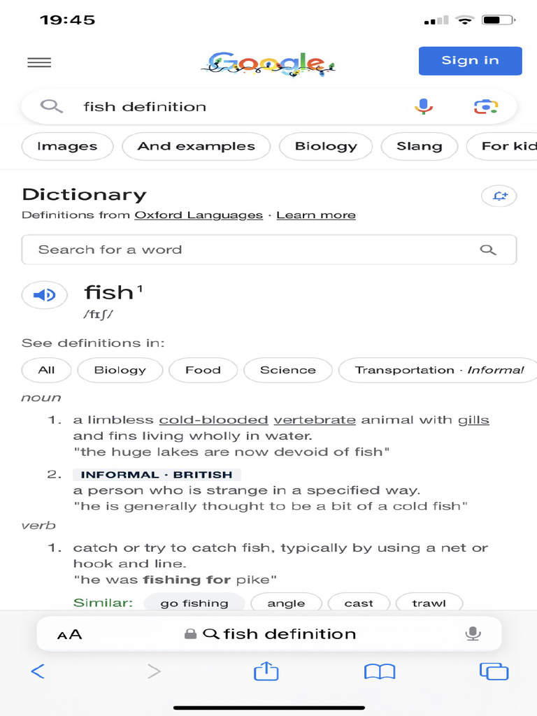 Fish Definition - Google Search | PDF