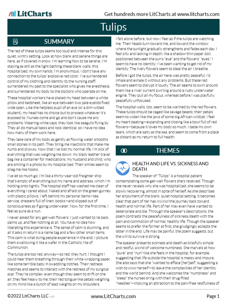 LitCharts Tulips | PDF