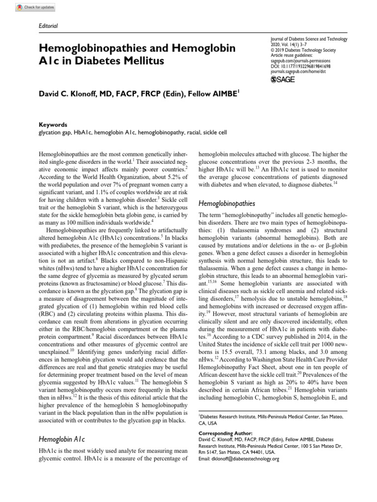 Hemoglobinopathies and Hemoglobin | PDF | Glycated Hemoglobin | Hemoglobin