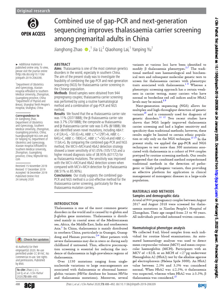 Combined Use of Gap-PCR and Next-Generation | PDF