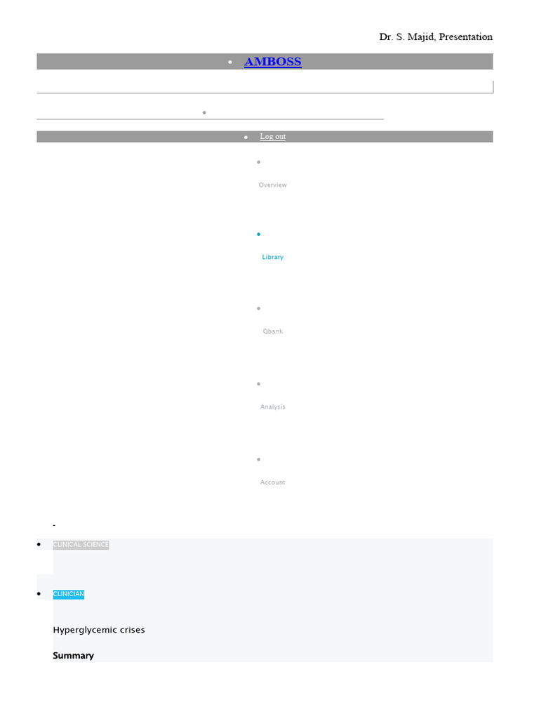 Amboss: Dr. S. Majid, Presentation | PDF