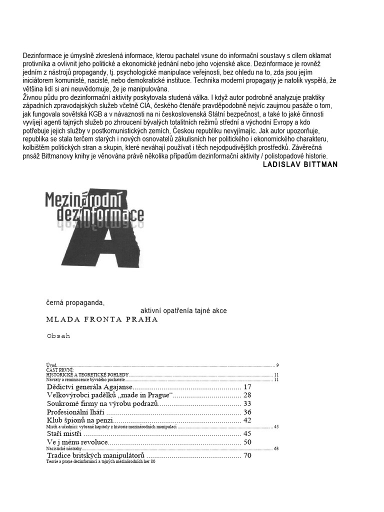 Mezinárodní Dezinformace 1 Bittman | PDF