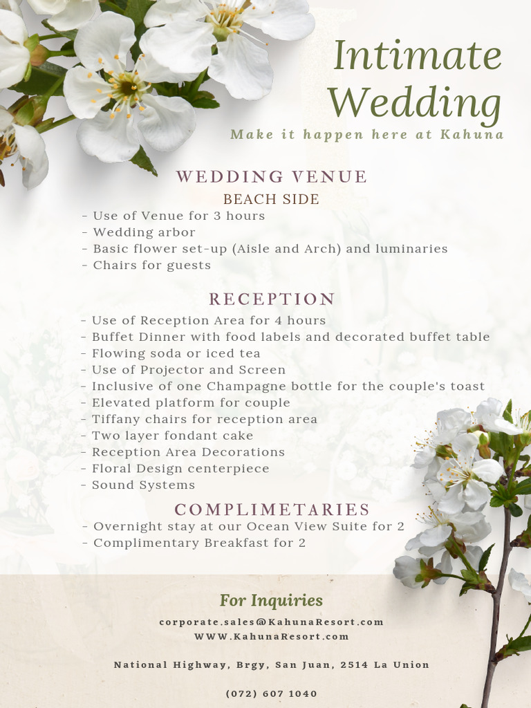 Intimate Wedding Package | PDF