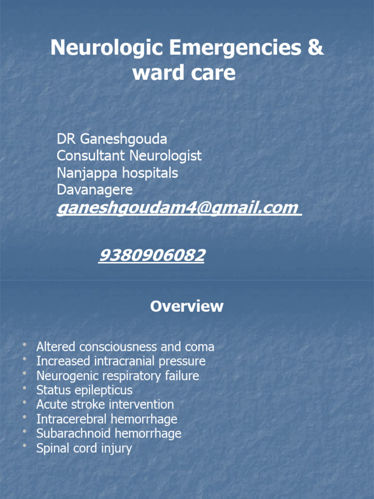 Neurologic and Neurosurgical Emergencies For Nursing Students | PDF ...