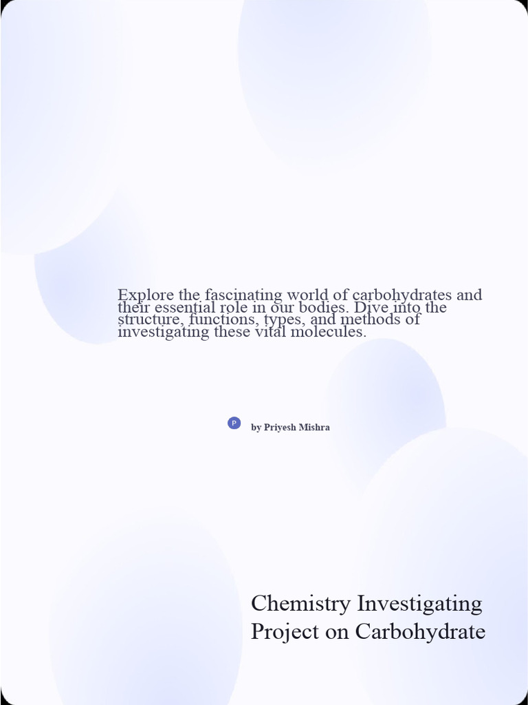 Chemistry Investigating Project On Carbohydrate | PDF
