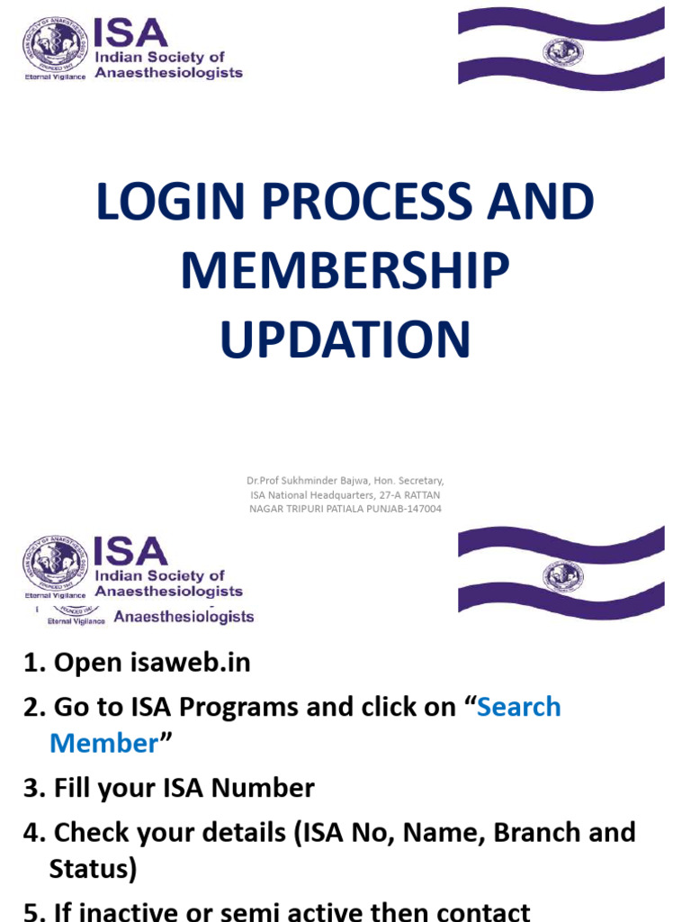 ISA Membership Updation | PDF | Login | Computing