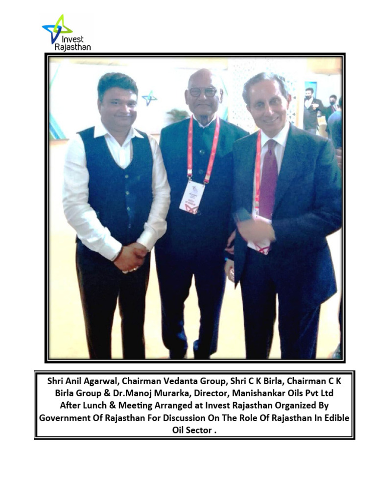Shri Anil Agarwal, C K Birla and SR Manoj Murarka | PDF | Wellness