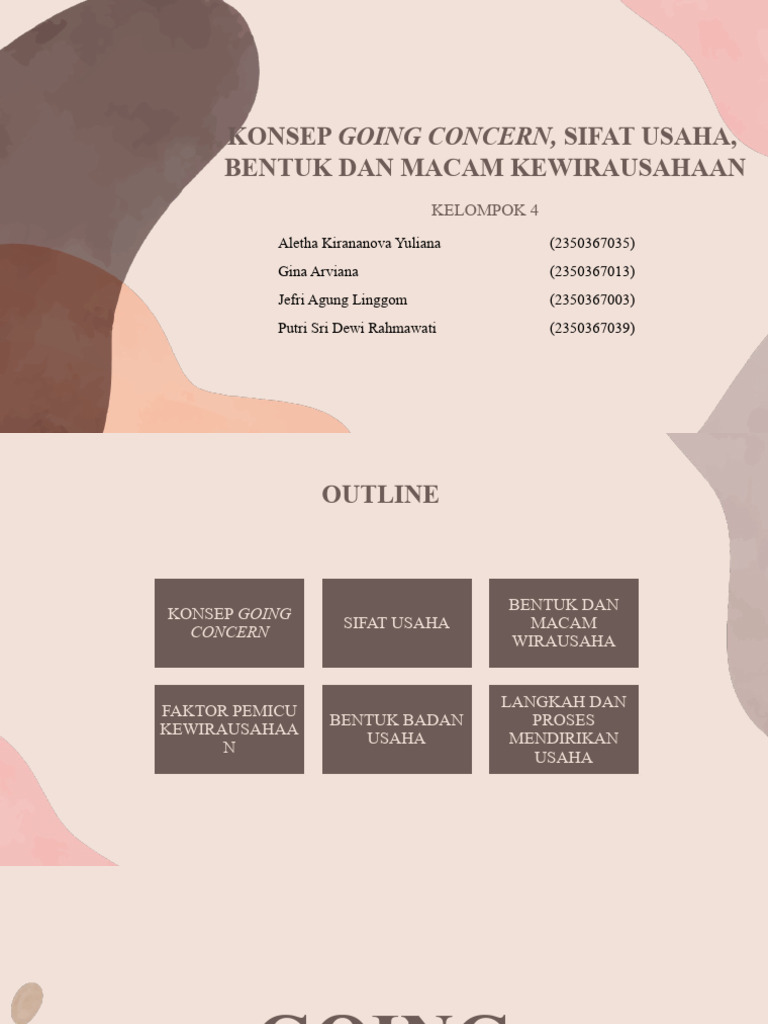 KWU Kelompok 4 - Konsep Going Concern | PDF