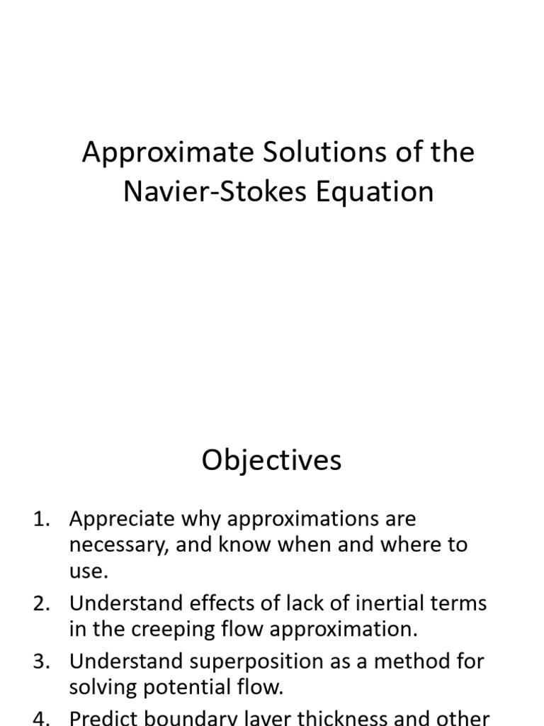 Approximate Solution of Navier Stokes Equation | PDF | Fluid Dynamics ...