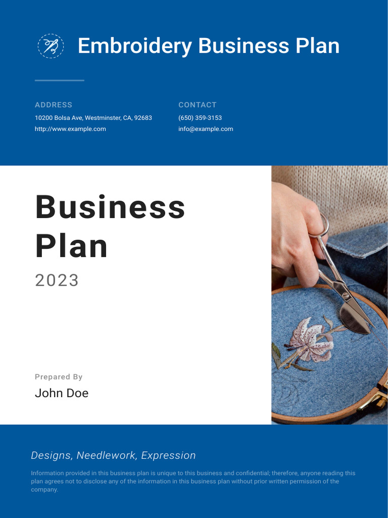 Embroidery Business Plan Overview 2023 | PDF | Marketing | Business Plan