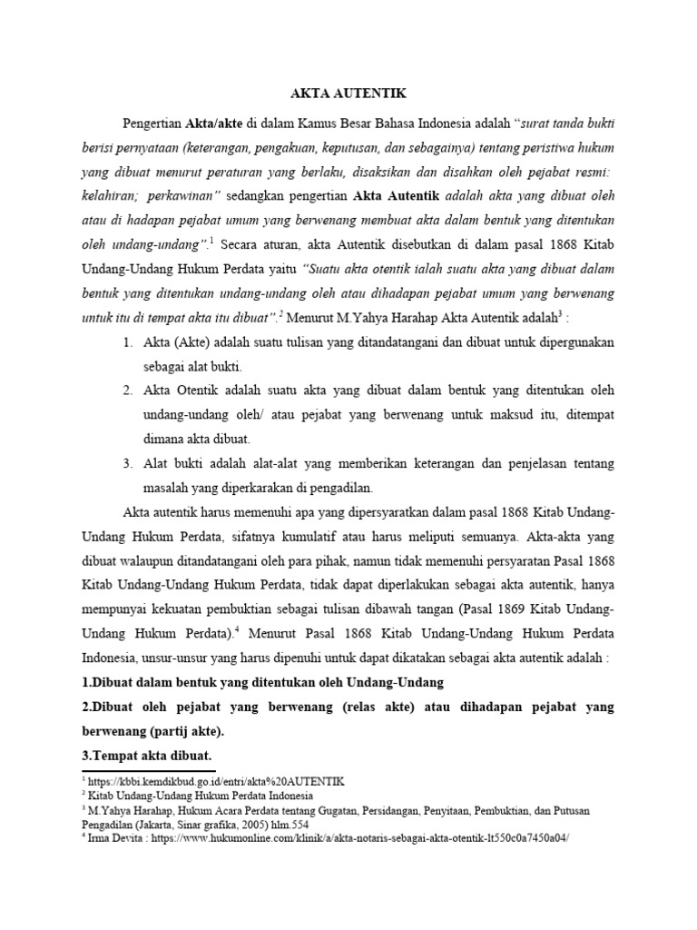 Definisi dan Contoh Akta Autentik | PDF | Ilmu Sosial