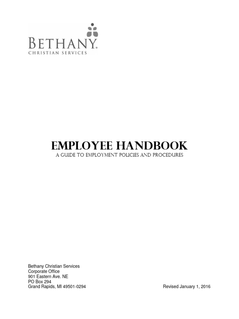 Bethany Christian Services Employee Handbook | PDF | Employment ...