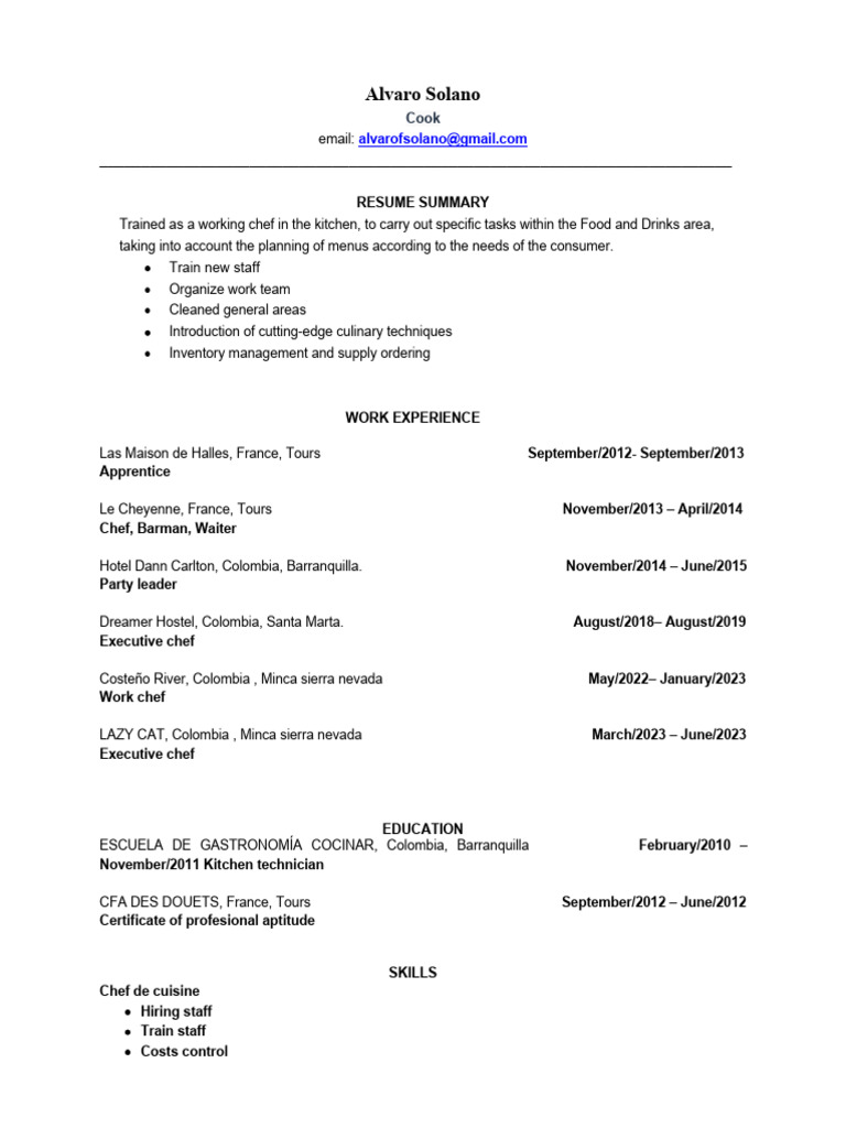 CV Alvaro Solano | PDF