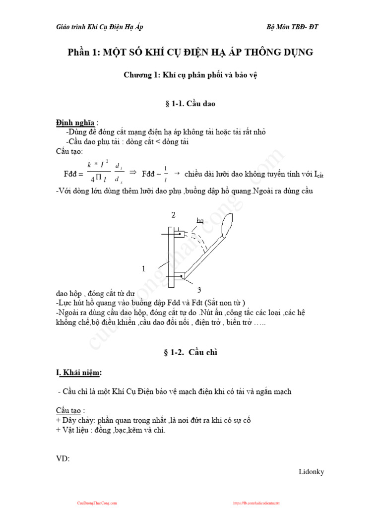 Khi-Cu-Dien - Giao-Trinh-Khi-Cu-Dien-Ha-Ap - (Cuuduongthancong - Com) | PDF
