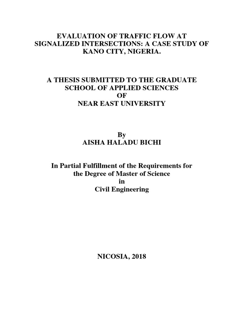 Evaluation of Traffic Flow at Signalized Intersections: A Case Study of Kano City, Nigeria | PDF ...