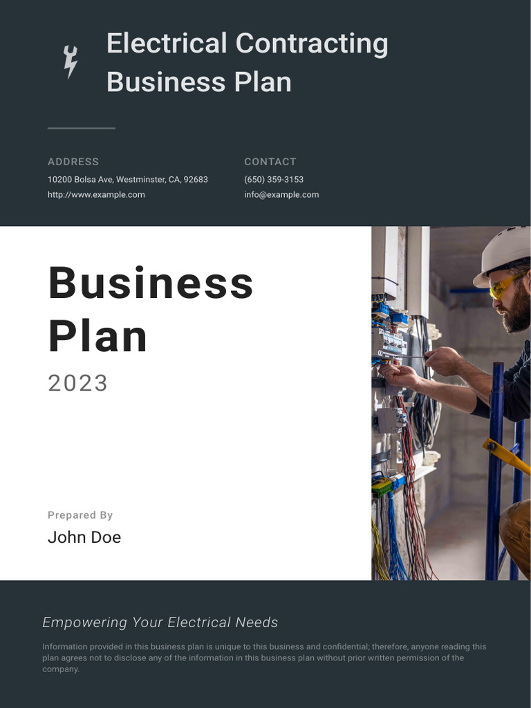 Electrical Contracting Business Plan 2023 | PDF | Business