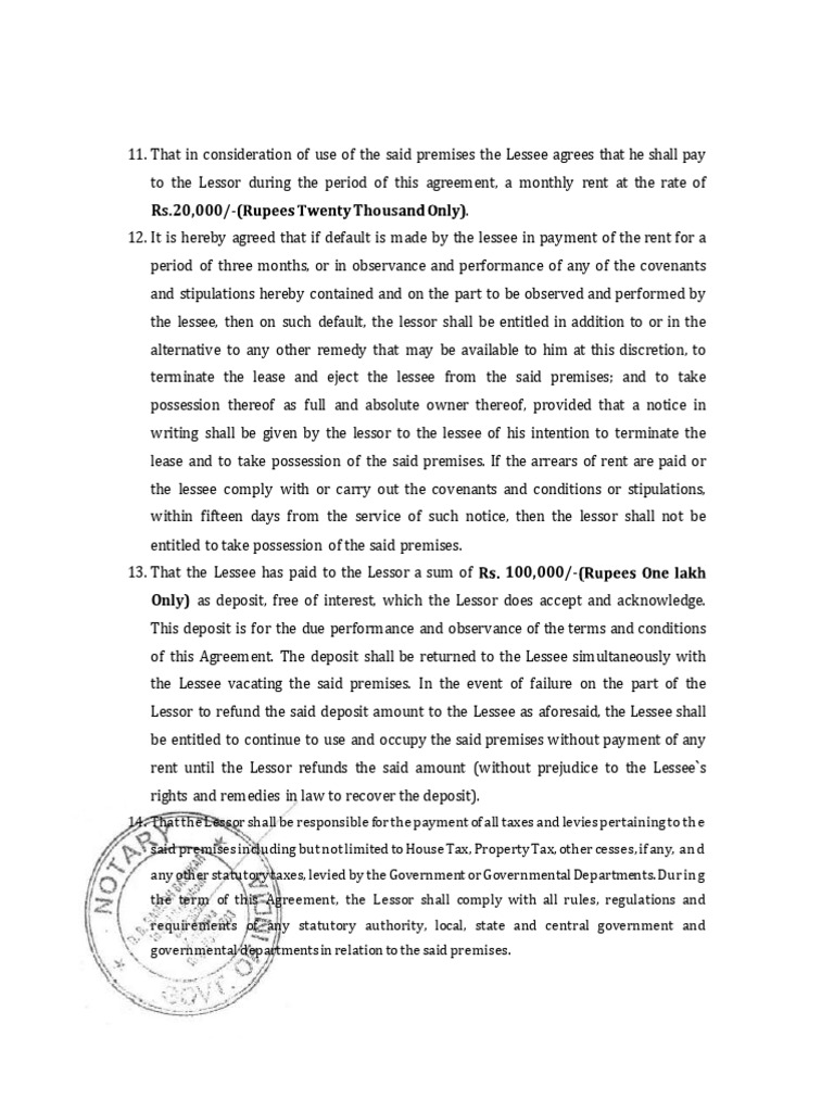 Rental Agreement Terms and Conditions | PDF