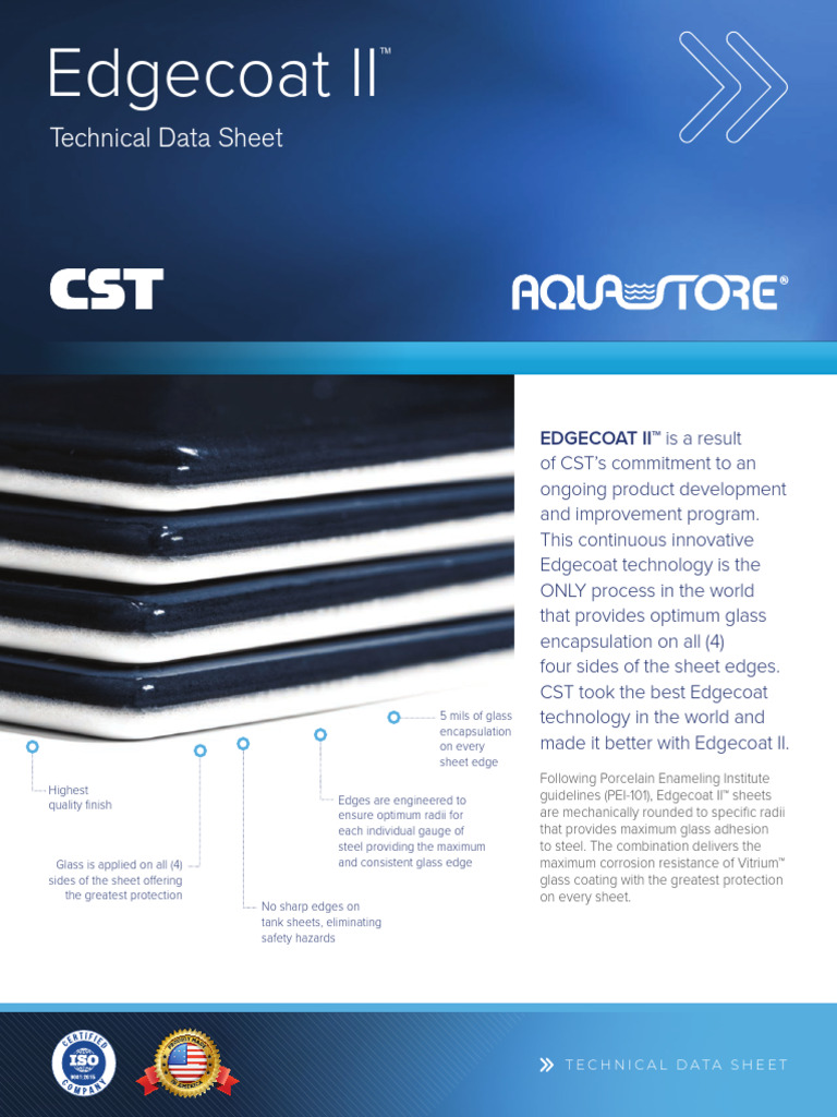 Aquastore Edgecoat II Data Sheet - 1901 Web Version | PDF